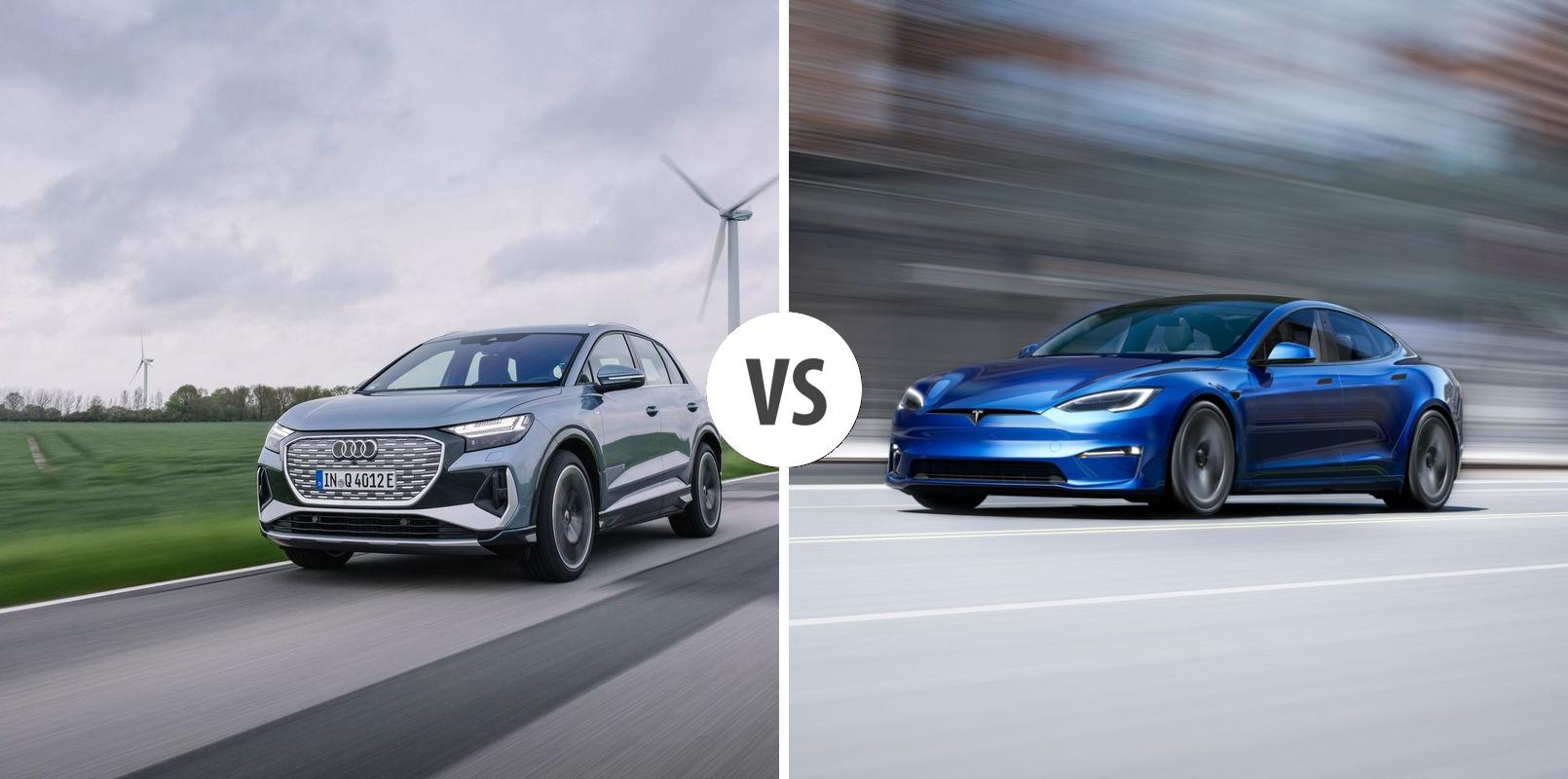 Audi Q4 e-tron vs Tesla Model S – Forskjeller og priser sammenlignet